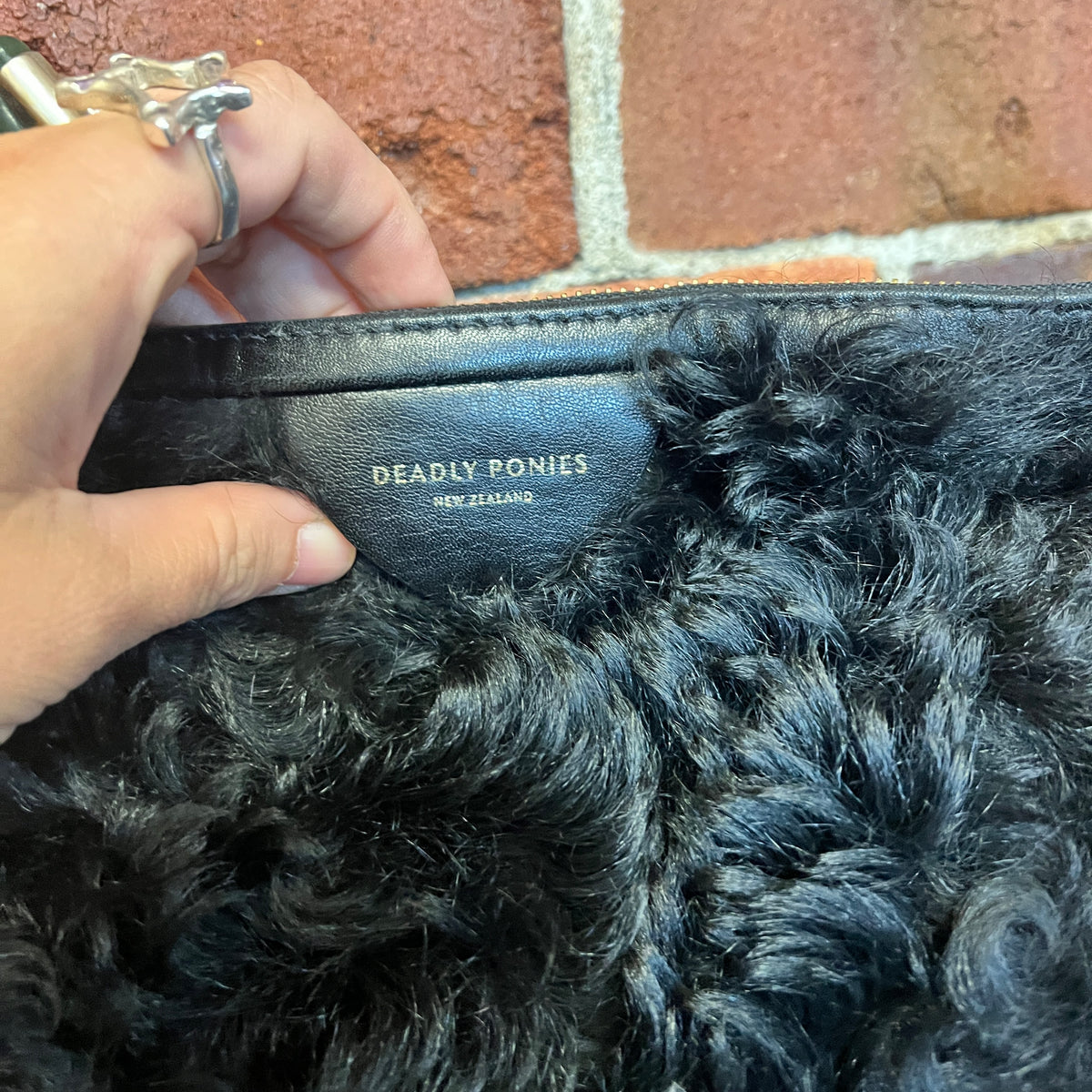 DEADLY PONIES SHEARLING AND LEATHER HANDBAG – Wellington Hunters and ...